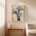 Blue Moon Tree, Japanese Botanical Print, Minimal Nature Wall Art ...