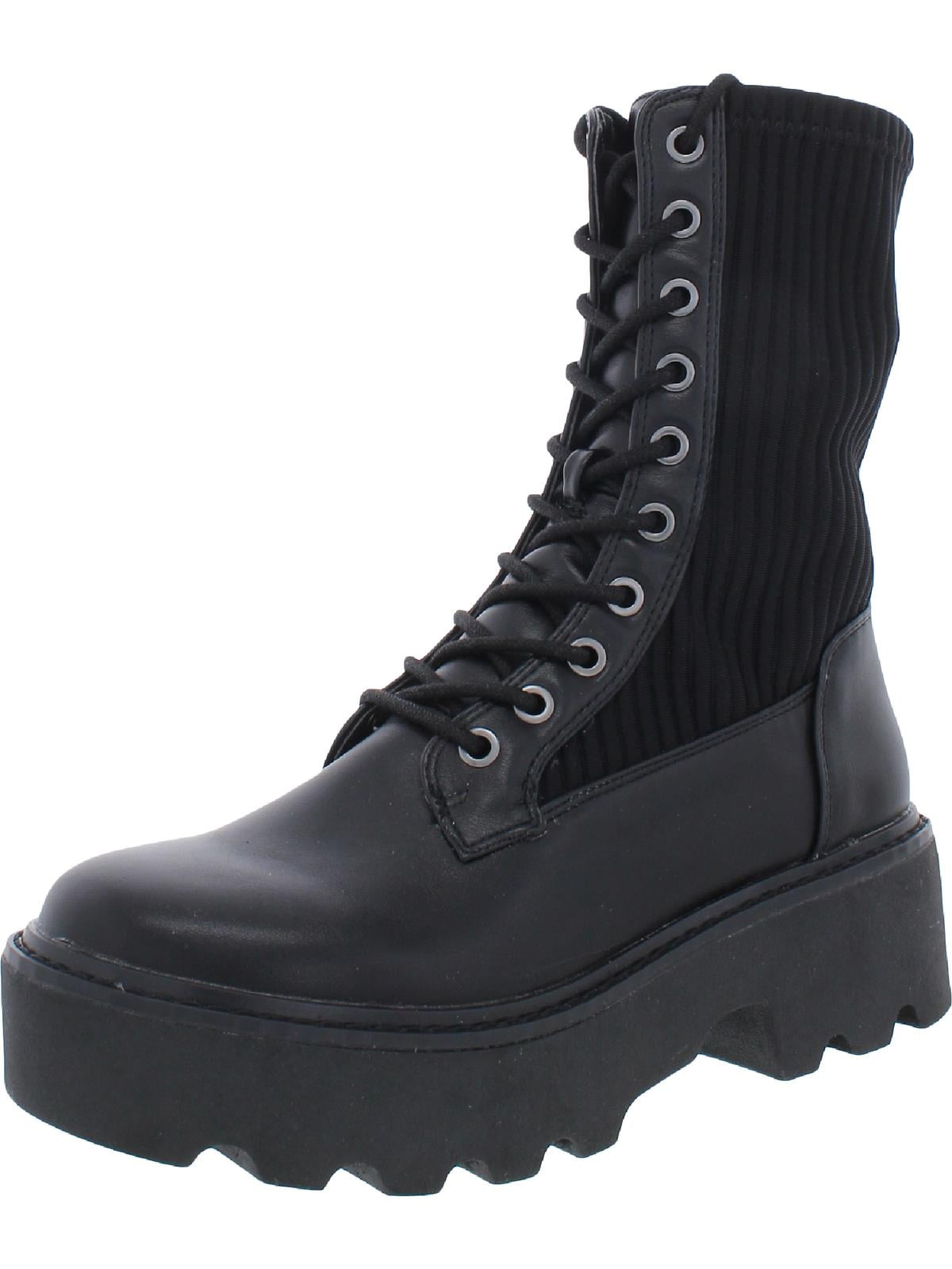 Bar III Womens Tarnyin Leather Lug sole Combat & Lace-up Boots ...