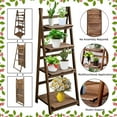 Dazone 4-Tier Wooden Foldable Plant Stand, Indoor/Outdoor Balcony Rack ...