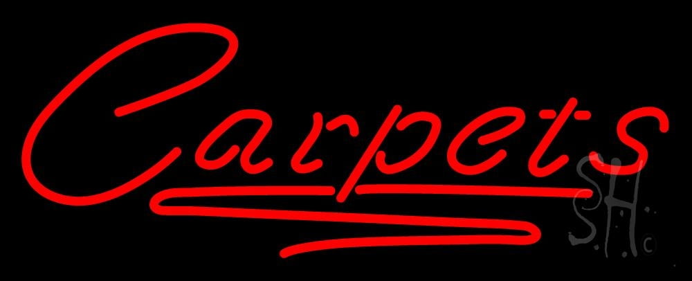 Red Carpets LED Neon Sign 13" Tall x 32" Wide - inches Black Square Cut ...