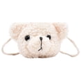 Cartoon bear head crossbody bag, plush bag, simple shoulder bag, cute ...