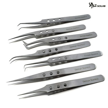 A2ZScilab - 4Pcs Precision Tweezers Set - Anti - Rust Stainless Steel ...
