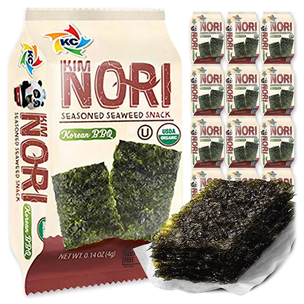 Seasoned Seaweed Snacks Sheets – Organic Korean BBQ Flavor 12 ...