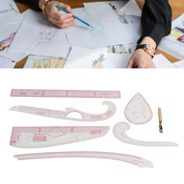 Pattern Sewing Ruler, Transparent 7 Pieces French Curve Ruler CM MM For ...