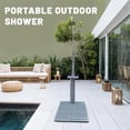 Outdoor Garden Pool Shower with Wooden Base Platform, Freestanding ...