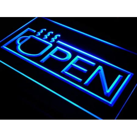 Open Coffee Cup Lounge Cafe LED Sign Neon Light Sign Display i537-b(c ...