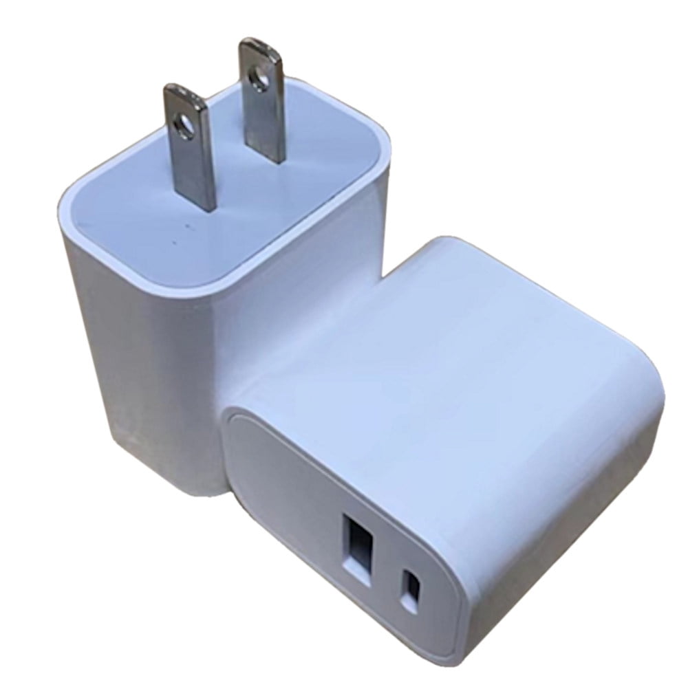 2 Port 110v/5v USB Dual Type-A/C PD/QC Charge Port, White - Walmart.com