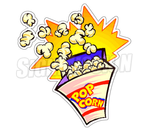 POPCORN I Concession Decal vendor cart trailer stand sticker equipment ...