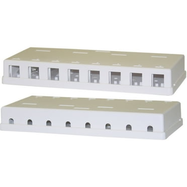 Cable Wholesale Blank Surface Mount Box for Keystones, 4 Hole, White ...
