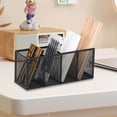 4 Compartment Desk Organizer, Black Metal Mesh & Sturdy Build 4 ...