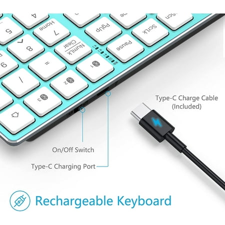 Multi-Device Bluetooth Keyboard,JOYACCESS Full Size Wireless Keyboard ...