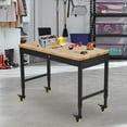 COOLYI Adjustable Workbench, Work Bench for Garage Oak Plank, 2000lbs ...