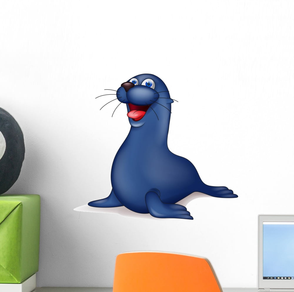 Seal Cartoon Wall Decal by Wallmonkeys Peel and Stick Graphic (12 in W ...