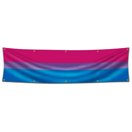 Bi Pride Flag LGBT Bi Rainbow Bisexual Banner (2x8ft ,Heavy Duty ...