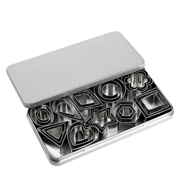 Symkmb Cookie Cutter, 30 Tiny Stamps of Flower, Heart, Star, Geometric ...