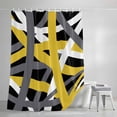 Abstract Art Shower Curtains for Bathroom, Yellow White Black Gray Line ...