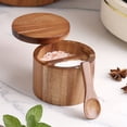 Acacia Wood Salt and Pepper Shaker Set with Solid Wood Texture, Natural ...