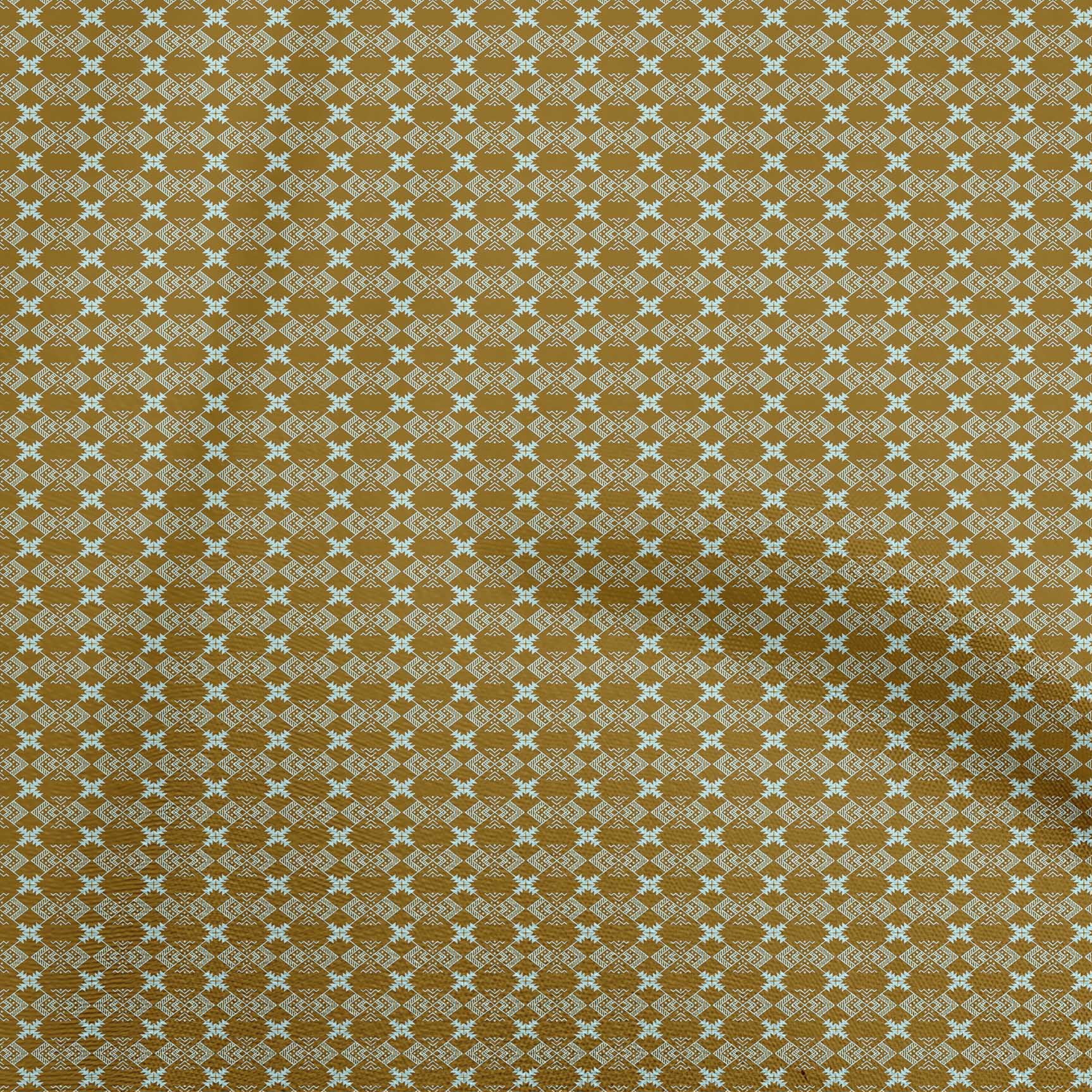 oneOone Velvet Dark Mustard Fabric Geometric Diy Clothing Quilting ...