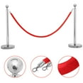 Round Top Stainless Plated Stanchions, Set of 2 Pcs with 1 of 6.5ft Red ...