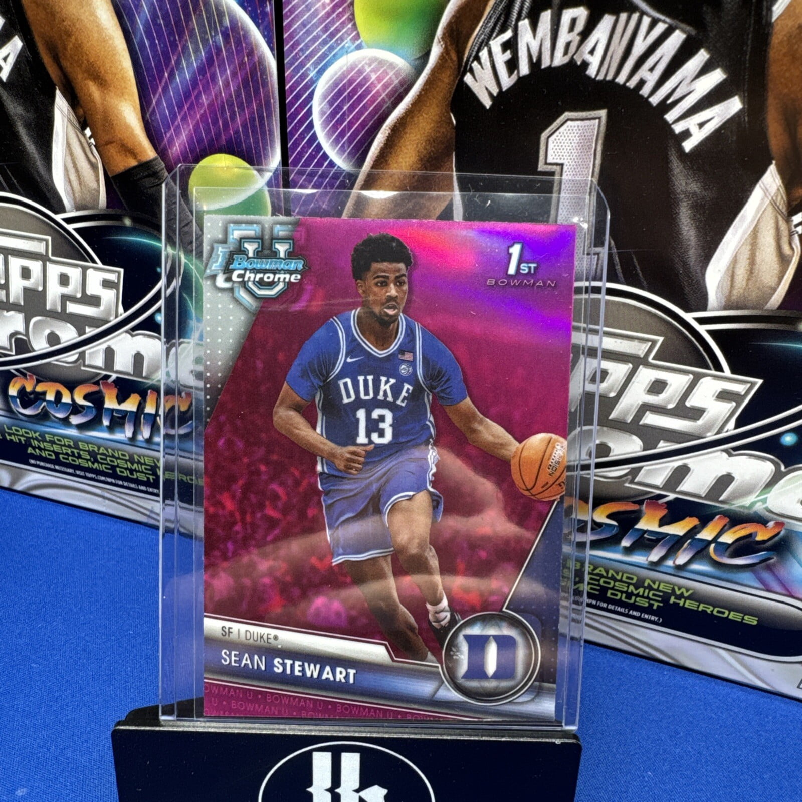 2023-24 Bowman University Chrome Sean Stewart #21 Pink Refractor ...