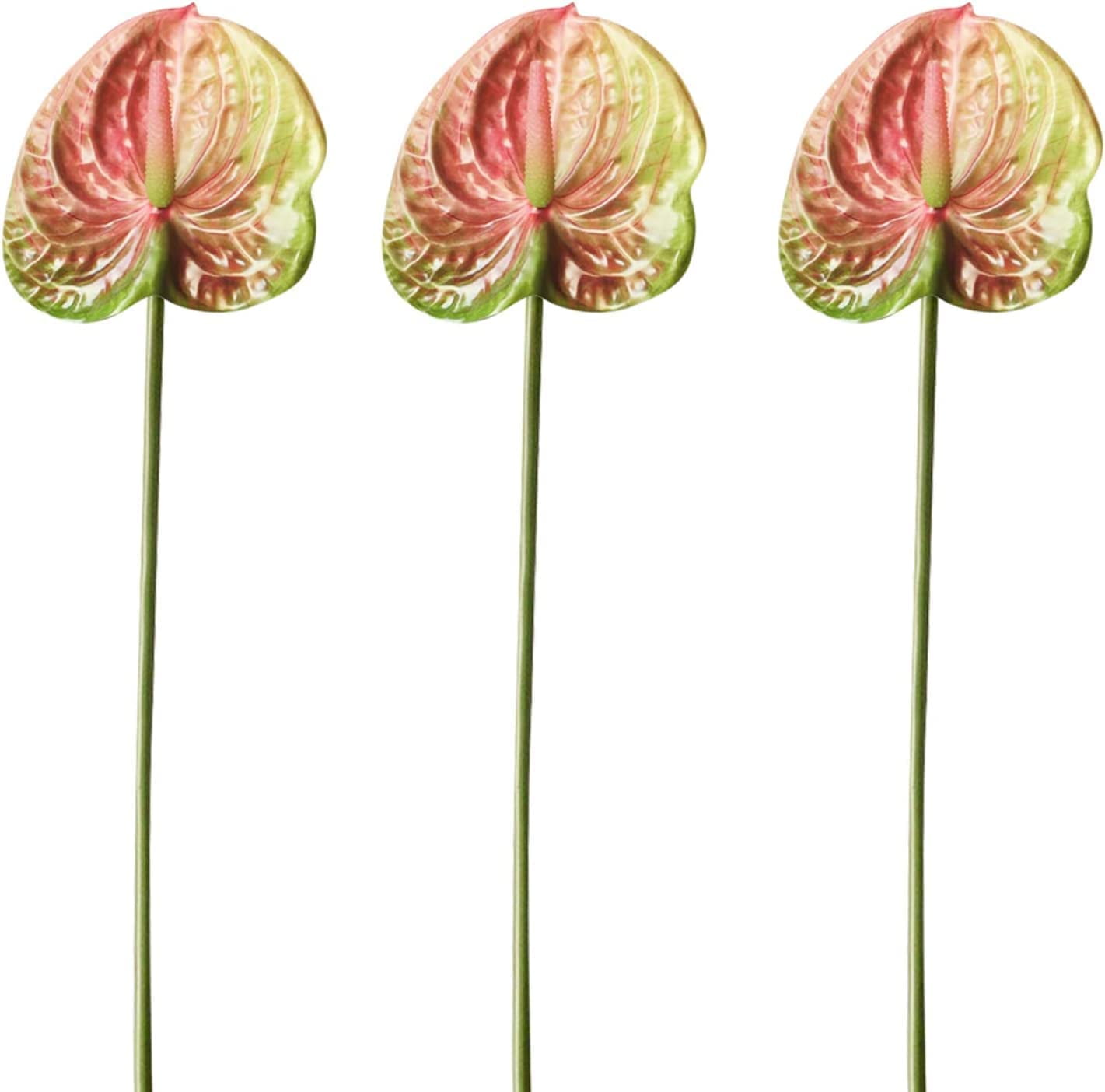HAOSHICS 22 "Artificial Anthurium Lily Flowers Permanent Flower,3 Pcs ...