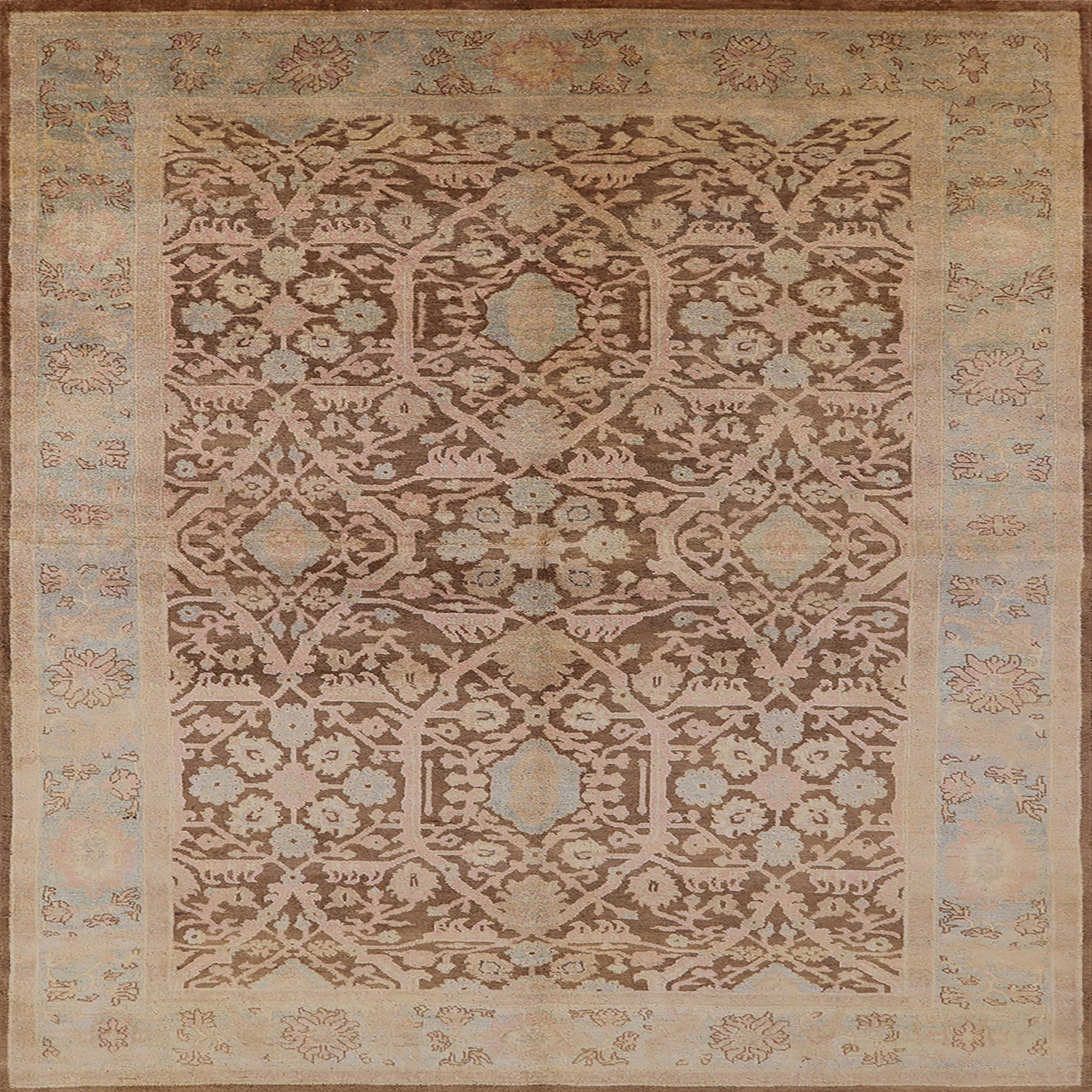 Ahgly Company Indoor Square Mid-Century Modern Light Brown Oriental ...