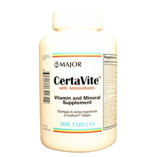 Major Certa-Vite Ascorbic Acid Vitamin & Mineral Supplement Tablets, 60 ...