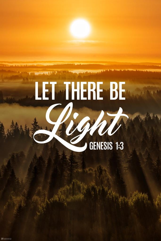 Let There Be Light Genesis 3 1 Bible Quote Spiritual Decor Motivational ...