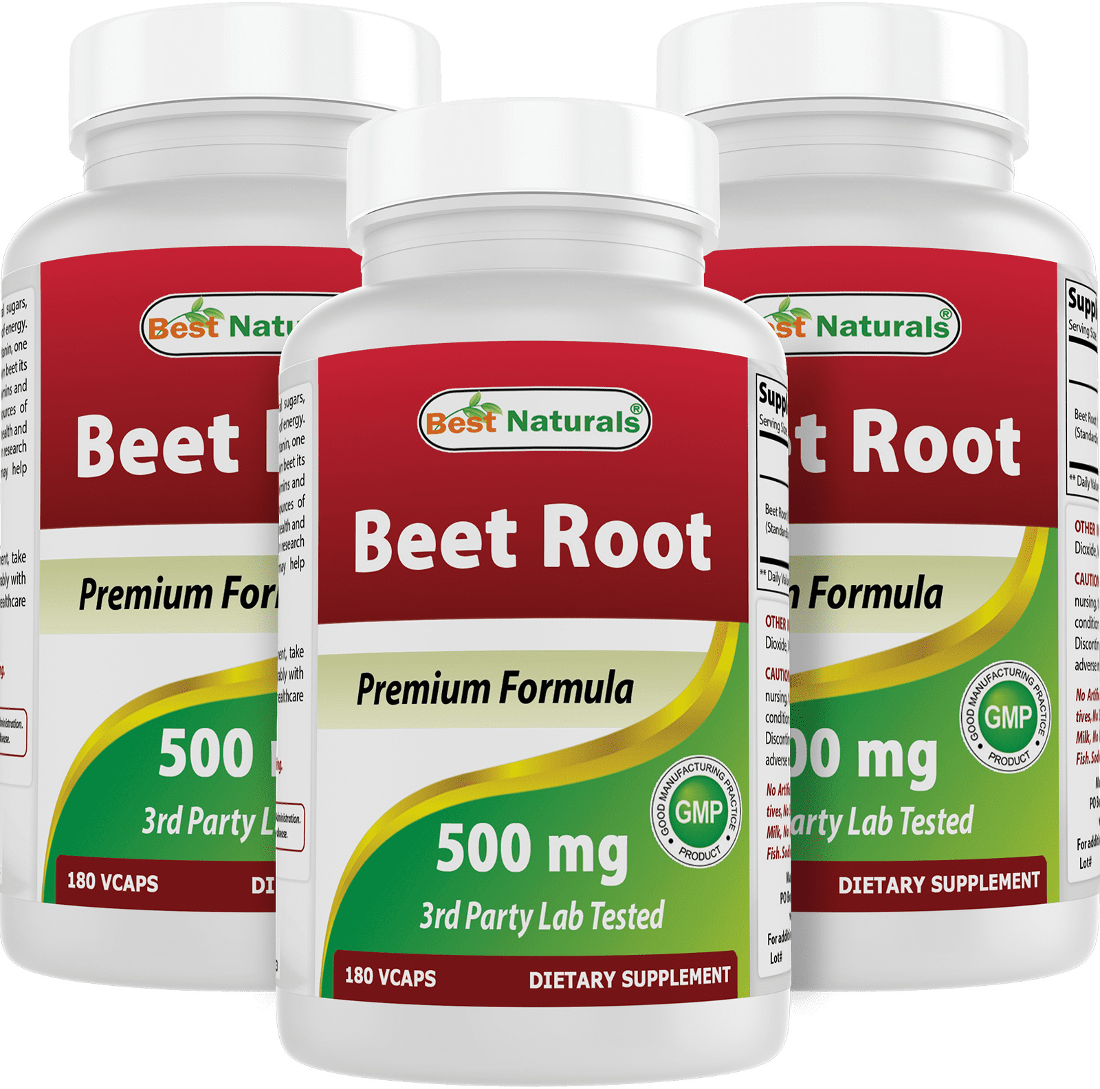 3 Pack Best Naturals Beet Root 500 mg 180 Vegetarian Capsules - Walmart.com