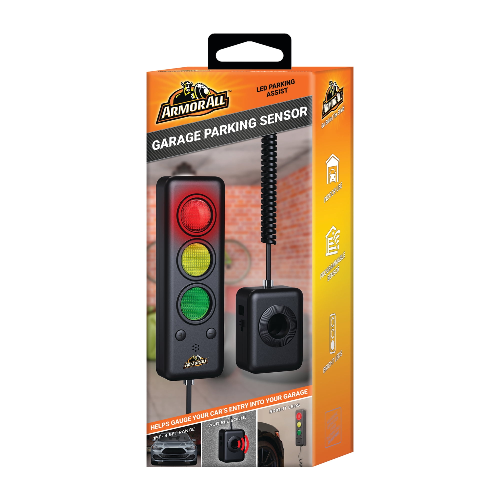 Armor All Garage Parking Sensor with LED Light Fixture and Ultrasonic ...