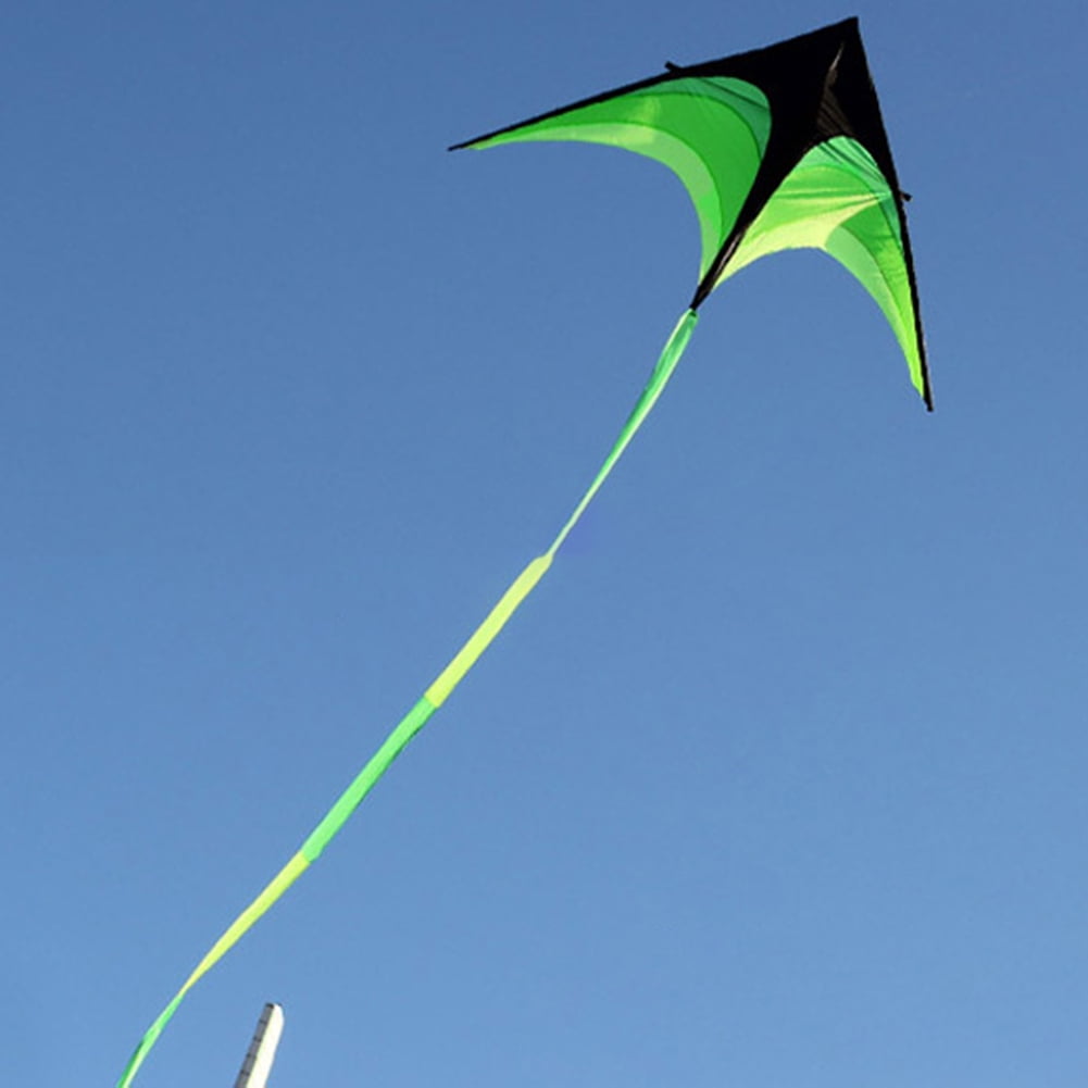 Cometa Triangular Grande Cometa triangular de 1,6 m, cometa en forma de pájaro con cola de 10 m ...