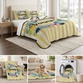 90x96in Quilt Bedding Set, Summer Sea Stars Shells Lemon Lightweight ...