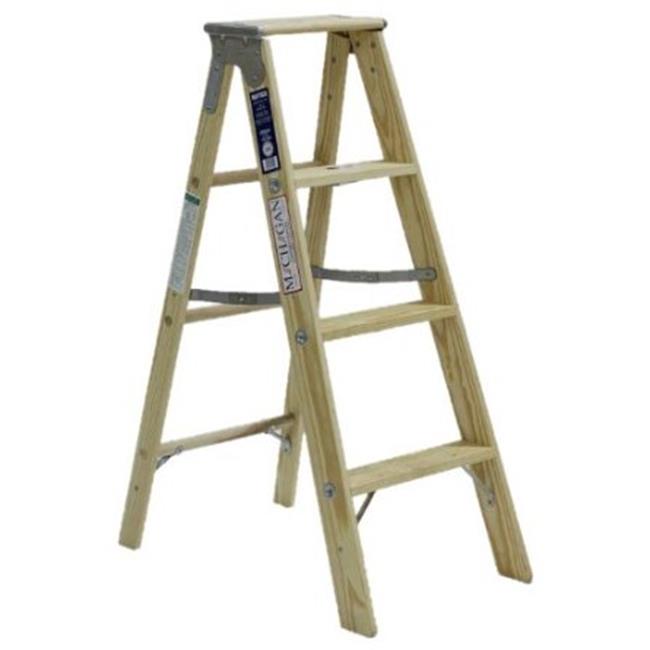 Michigan Ladder 131104 4 ft Michigan Stocky Wood Step Ladder - Walmart.com