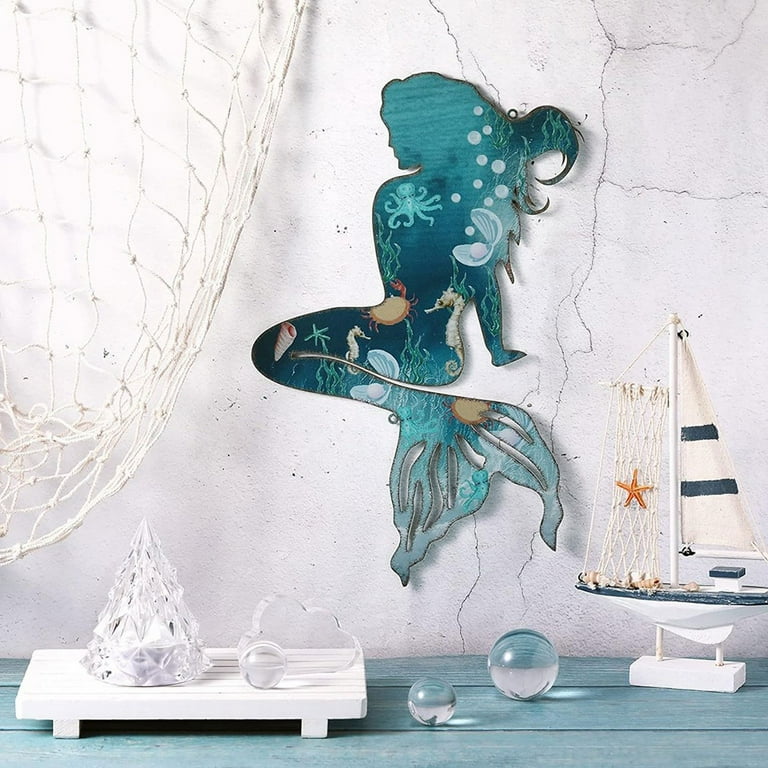 Metal Mermaid Wall Sculpture Mermaid Wooden Wall Art
