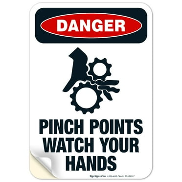 Watch Your Hands And Fingers Sign, OSHA Danger Sign, - Walmart.com