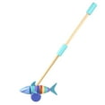 Orange Tree Toys: Push Along: Shark - Wooden Toy, Colorful Wheeled ...