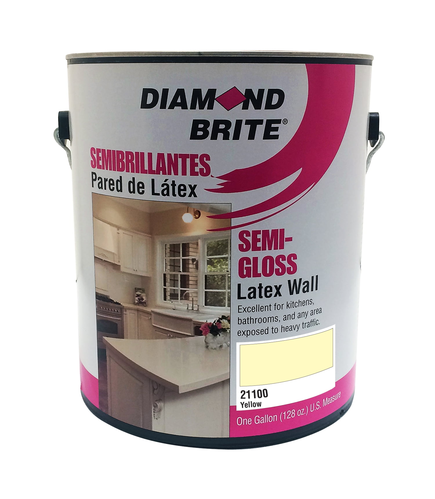 Diamond Brite Paint 1 gal. Yellow Semi-Gloss Latex Interior Paint ...