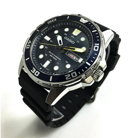 Casio - Casio Men's Solar Powered Analog Watch, Blue Dial - Walmart.com ...