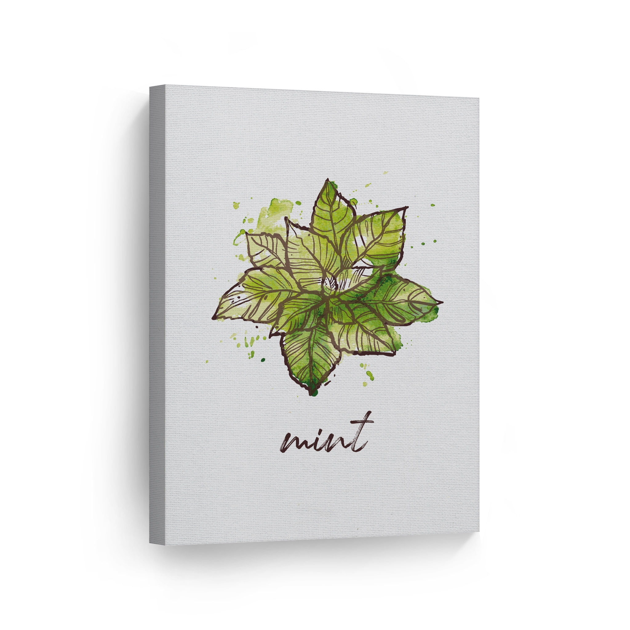 Smile Art Design Mint Watercolor Painting Lettering Kitchen Canvas Wall ...