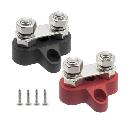 YDJKET Busbar Terminal Block Battery Power Ground Terminal Block Double ...