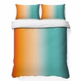 3 Pieces Queen Quilt Set,Orange Teal Gradient Soft Bedding Sets with 1 ...