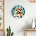 2D Flat 1pc 10Inch Wooden Snowman Orange Juice Theme Clock Silent, Wall ...