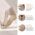BLISSFUL STEP Women's Rhinestone Hollow Out Back Zipper Platform Peep ...