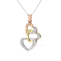 Natalia Drake 10K Yellow Gold and Silver Diamond Heart Jewelry Pendant ...