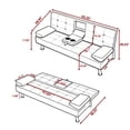 BSHTI 69.49” Twin Size Futon Sofa Bed with Cup Holders – 5-Position ...