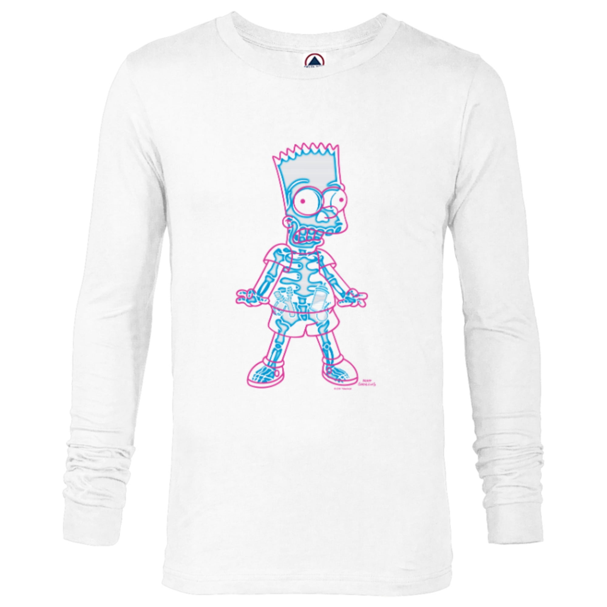 The Simpsons Bart Simpson Way In Trouble X Ray Long Sleeve T Shirt For Men Customized White