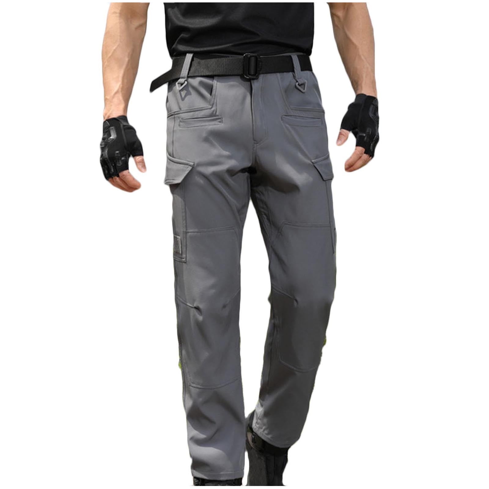 Generic Gray Cargo Track Gym Hiking Lounge Trousers Pants For Mens Fall Summer Quick Dry Waterproof Straight Leg Basic Long Leg Trousers Pants Mens 20
