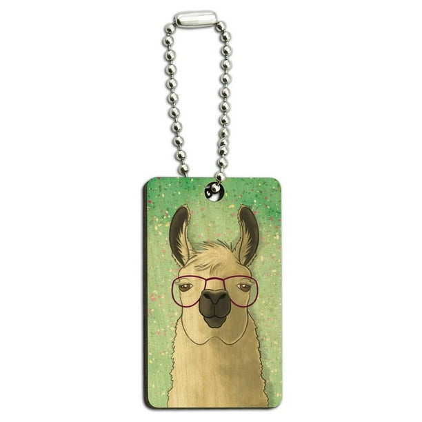 Graphics and More - Hip Llama with Glasses Wood Wooden Rectangle ...