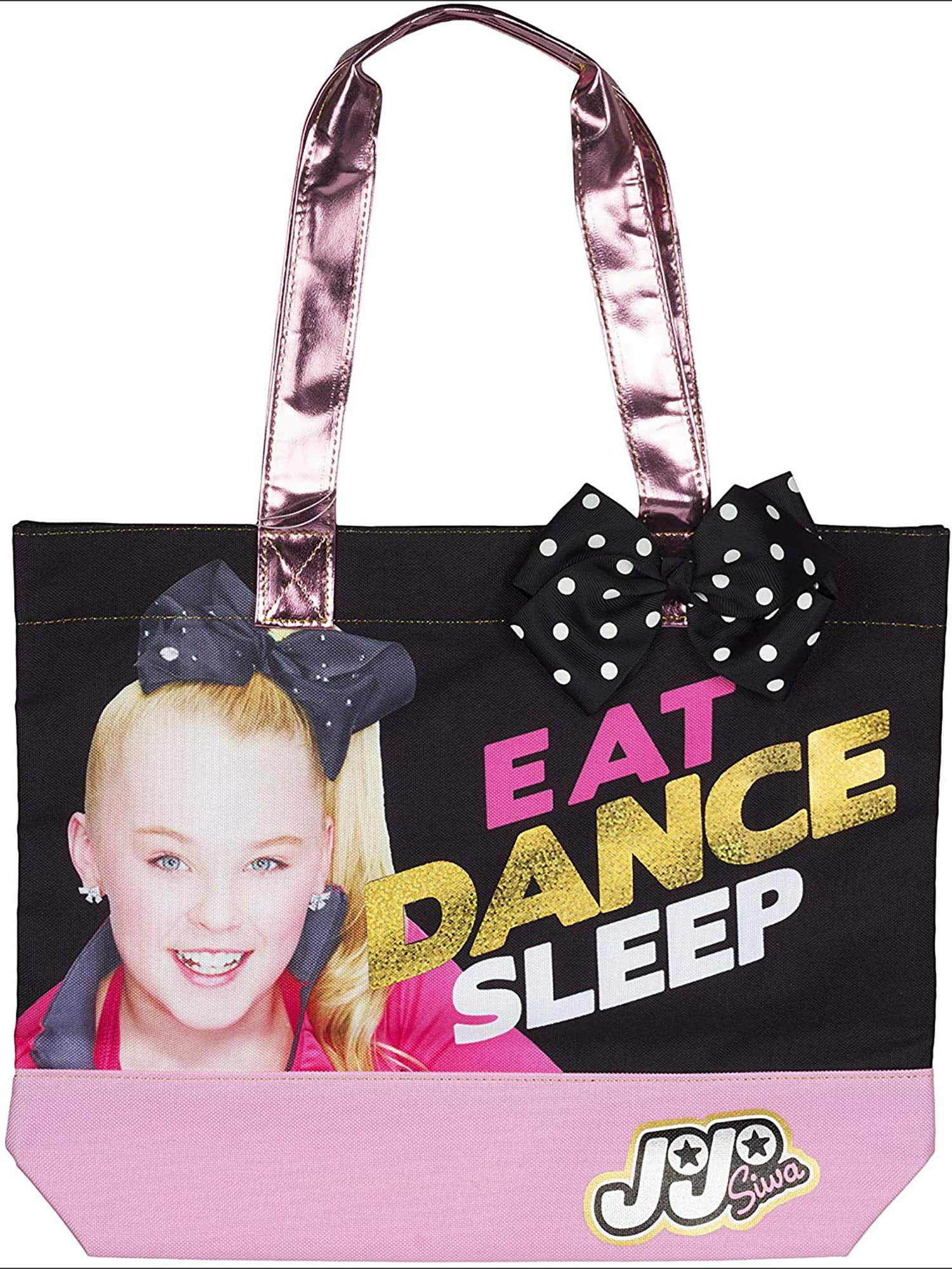 JoJo Siwa Eat, Dance, Sleep Tote Bag with Polka Dot Bow - Walmart.com