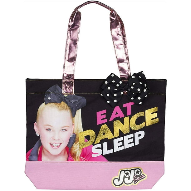Nickelodeon - JoJo Siwa Eat, Dance, Sleep Tote Bag with Polka Dot Bow ...
